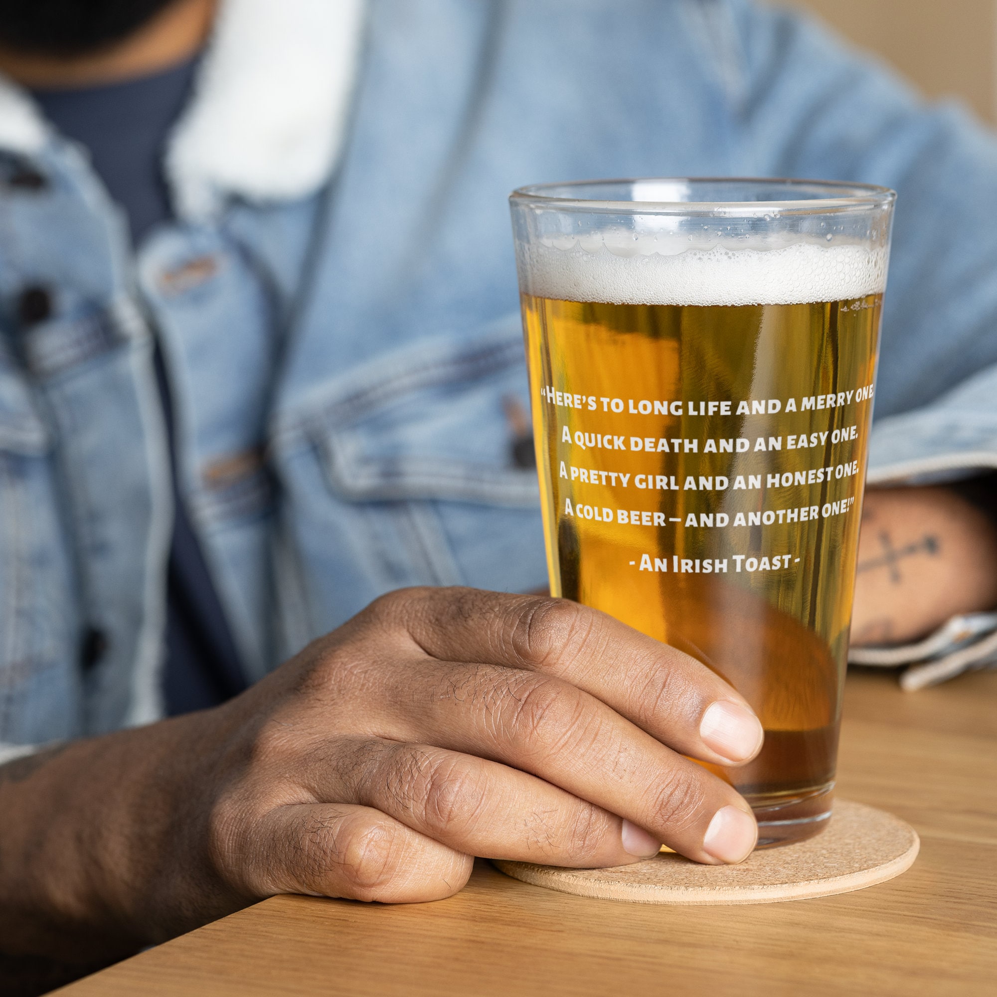 Irish Toast Pint Glass!, "here’s to Long Life and a Merry One ...