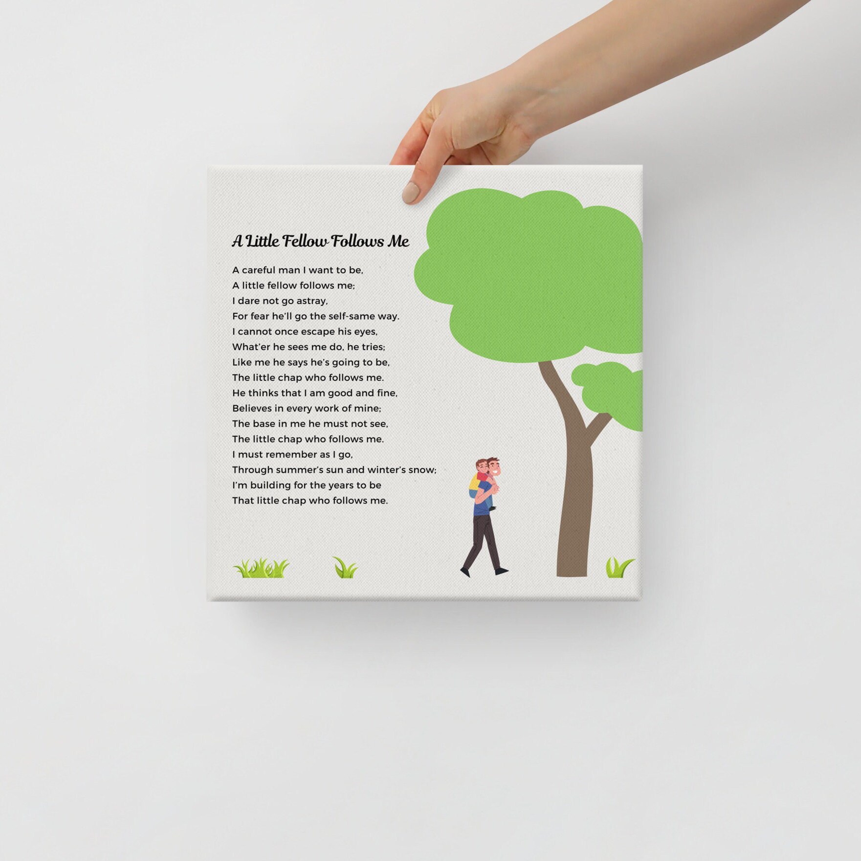 A Little Fellow Follows Me Poem Canvas Print Wall Art 12x12 - Etsy