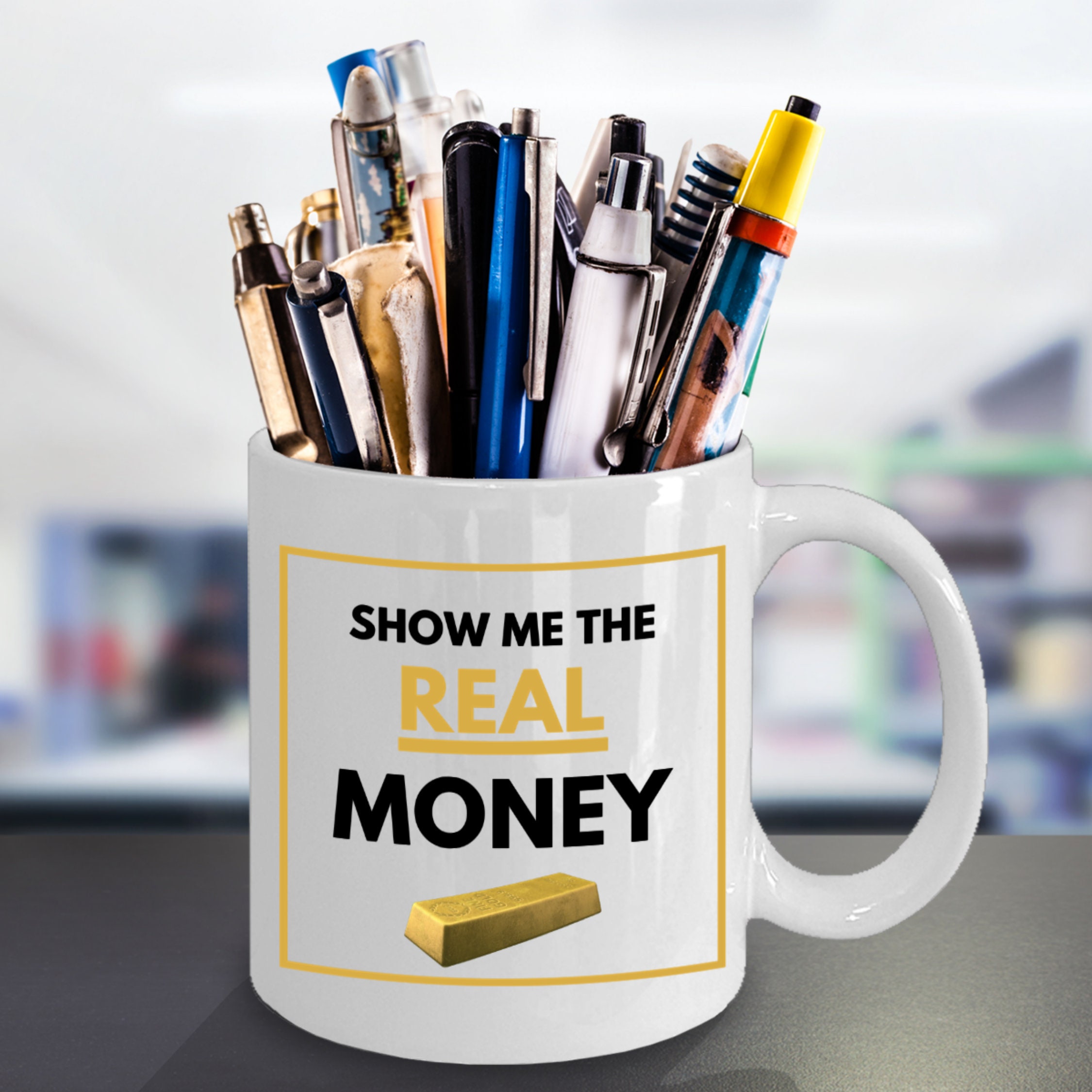 Gold Bug Coffee Mug Show Me the Real Money Gold Standard - Etsy