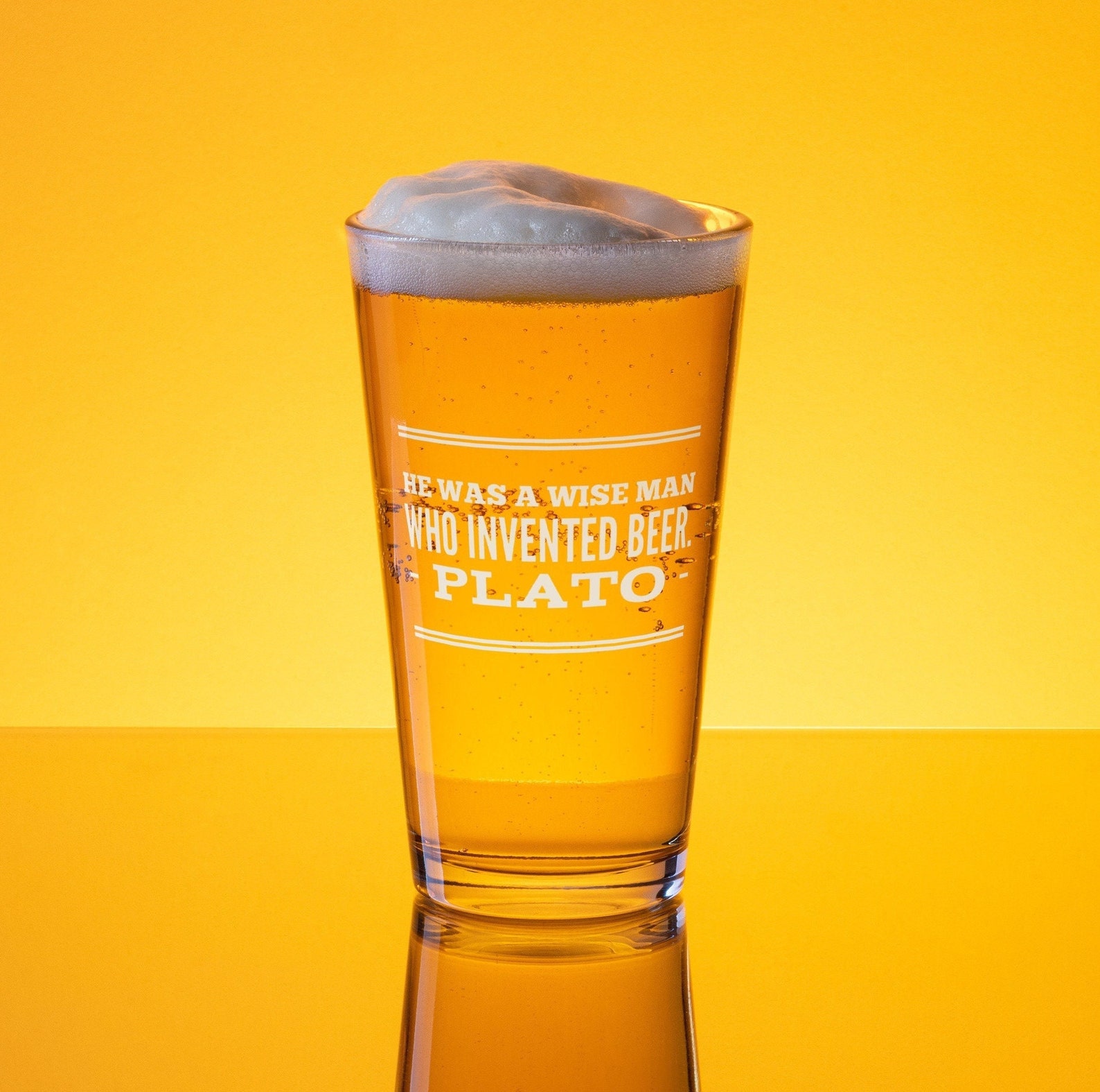 Plato Quote Beer Glass, It Was A Wise Man Who Invented Beer, Shaker 16 ...