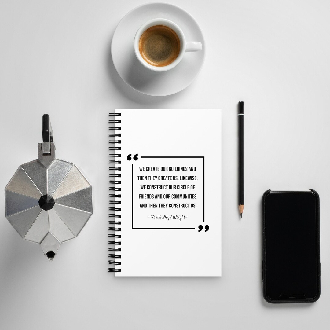 Frank Lloyd Wright Notebook: Architecture Quote, Dotted Pages - Etsy