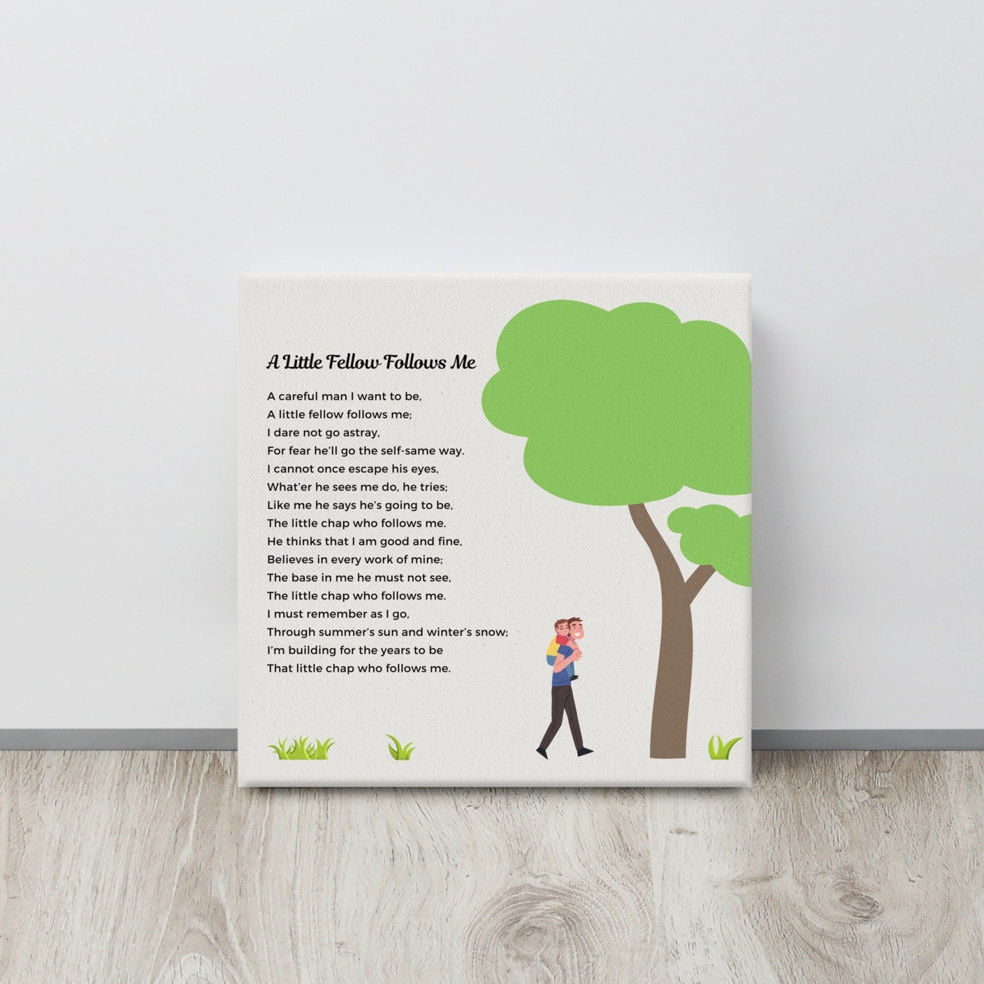 A Little Fellow Follows Me Poem Canvas Print, Canvas Wall Art, 12x12 ...