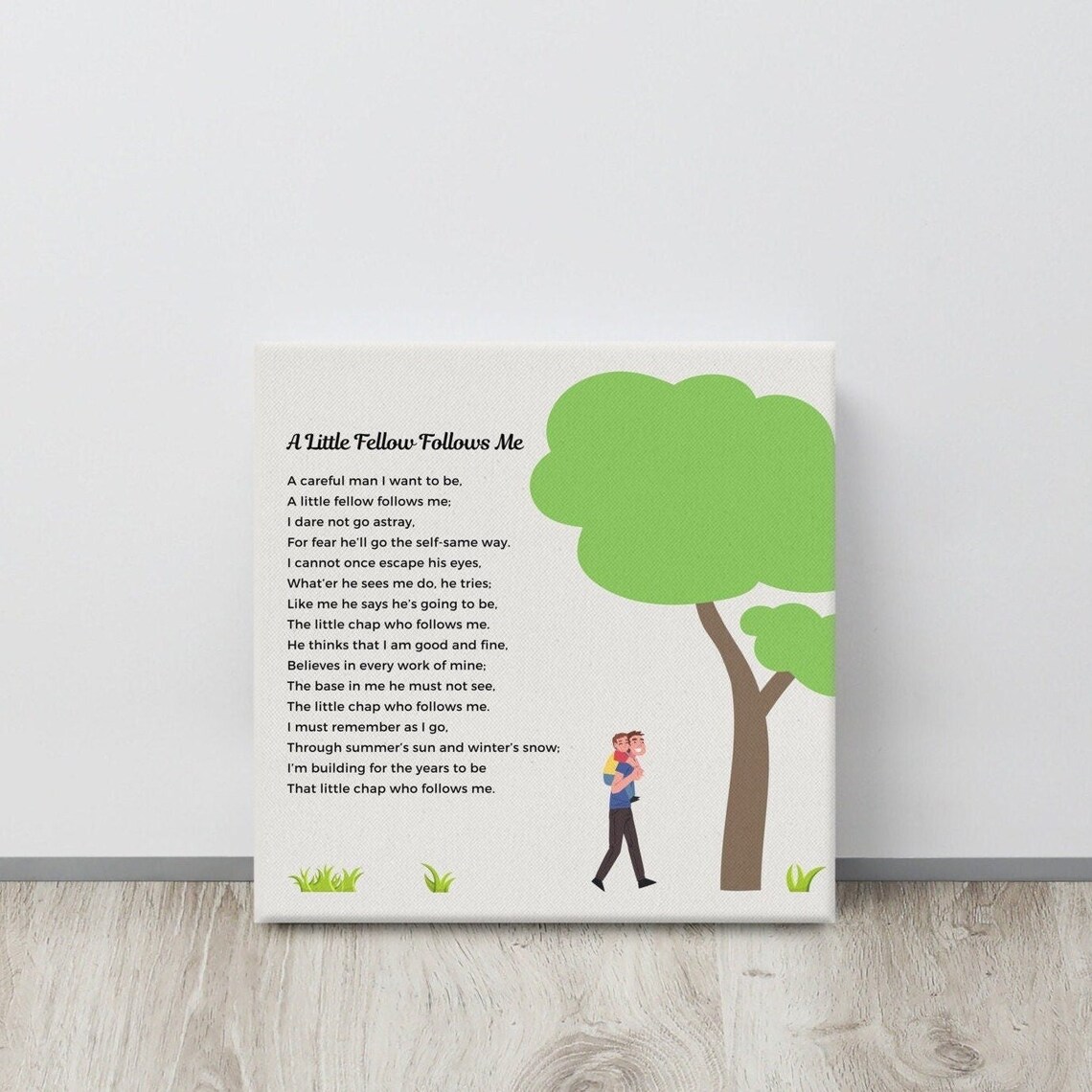 A Little Fellow Follows Me Poem Canvas Print Wall Art 12x12 - Etsy