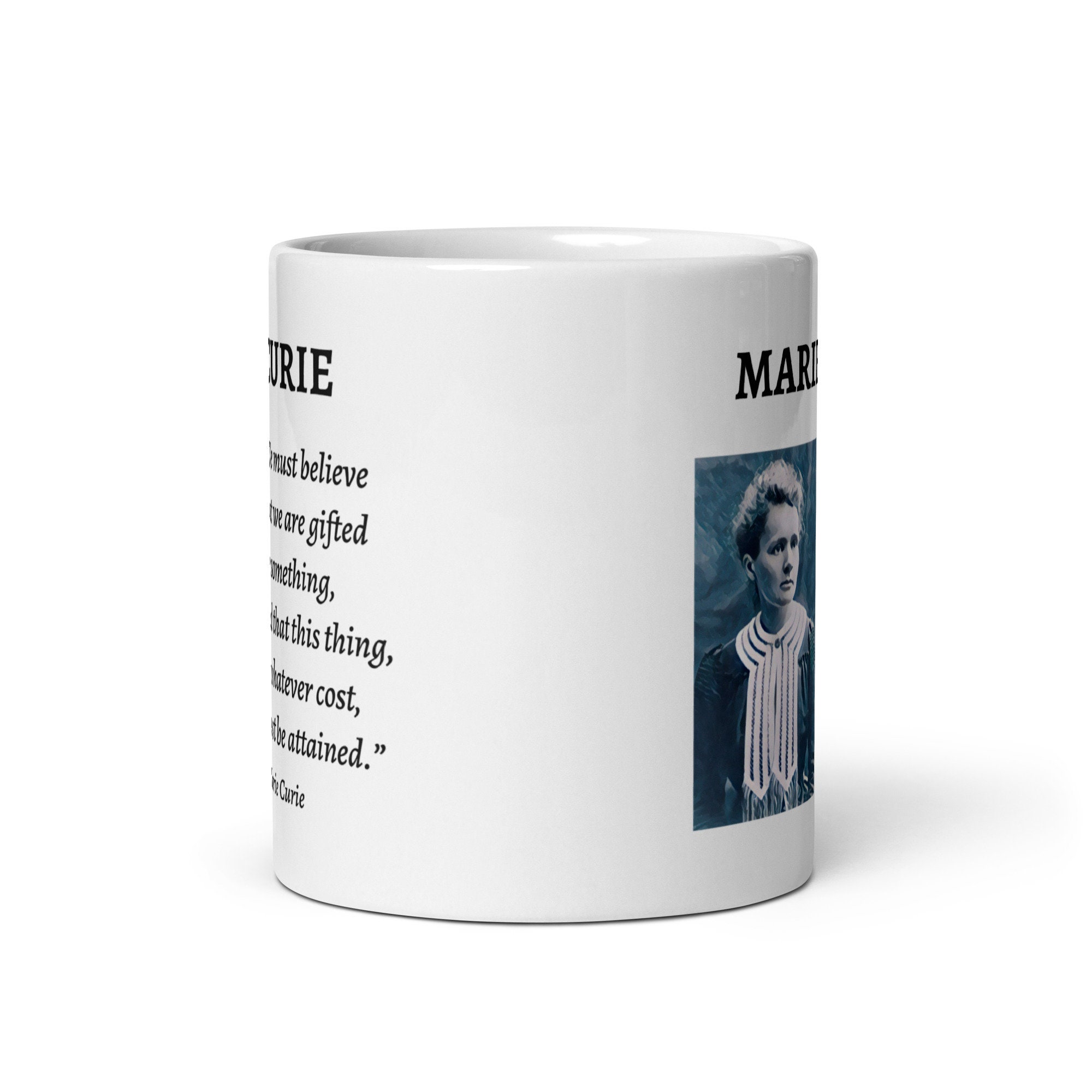 Marie Curie Quote Mug, Inspiring Quote on Perseverance, Nobel Prize ...