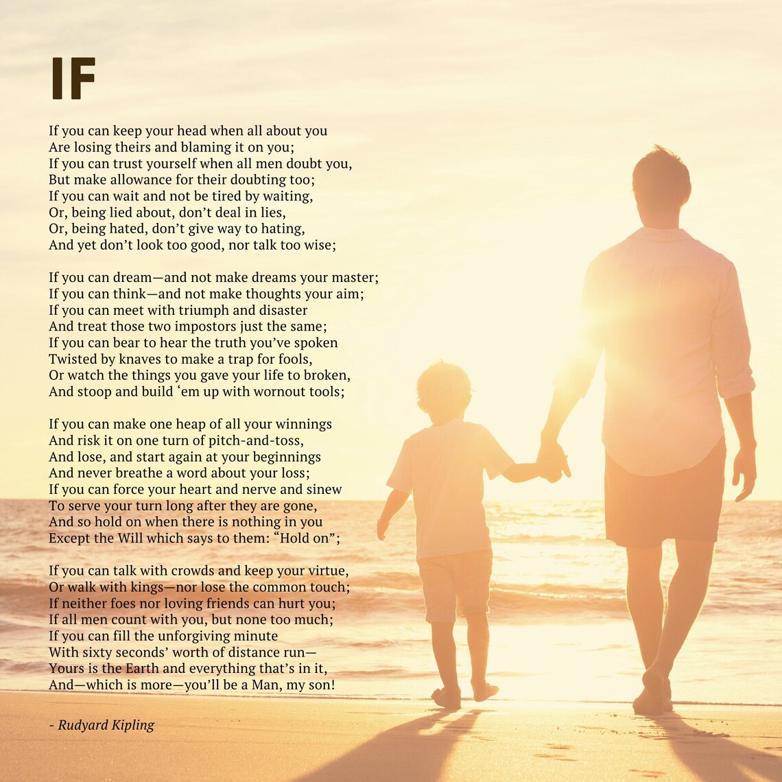 IF Poem Rudyard Kipling Poem Poster IF Poem Print Gift for - Etsy