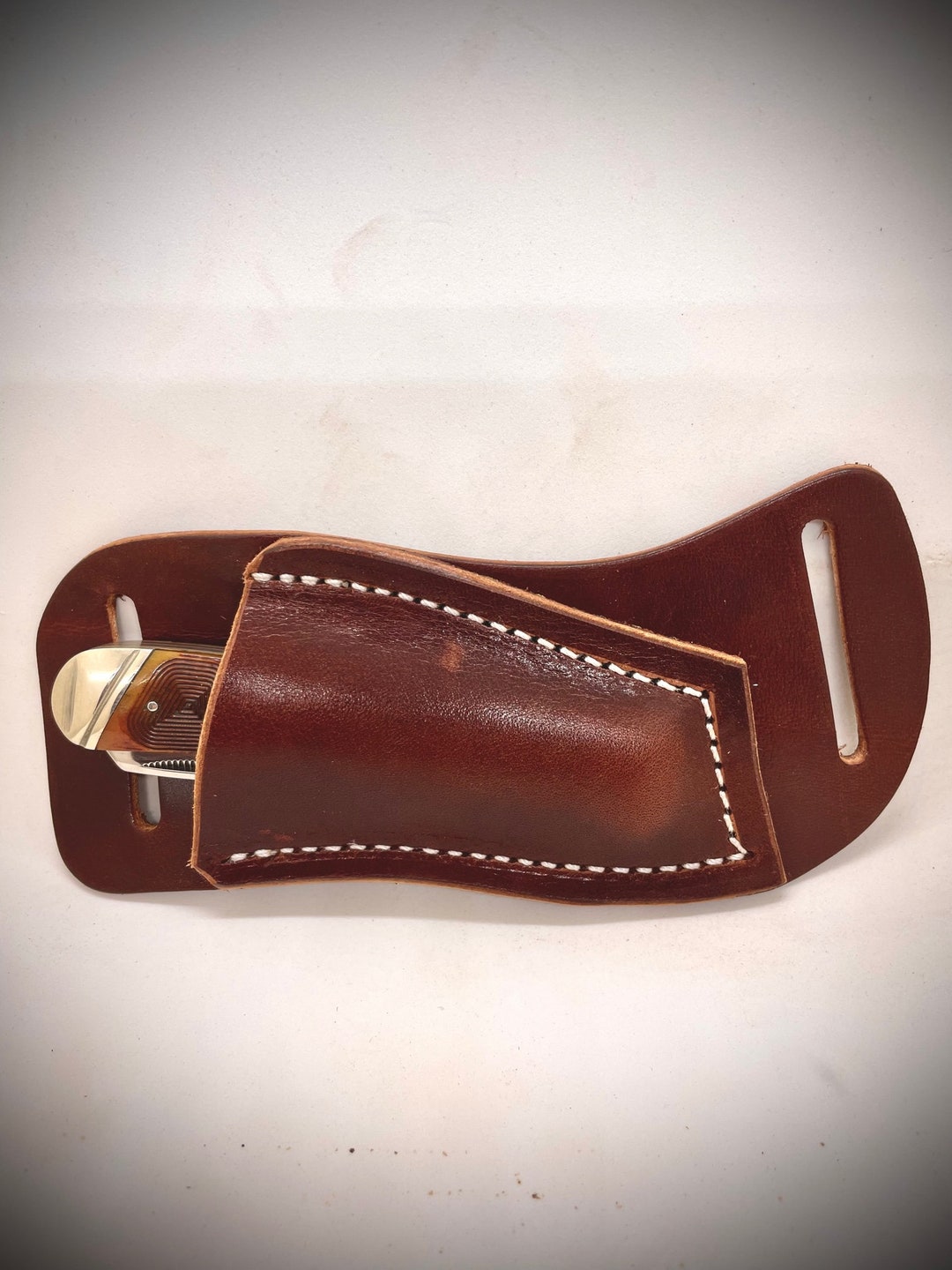 Russet Finish Cross Draw Sheath for Trapper and Stockman Style Knives ...
