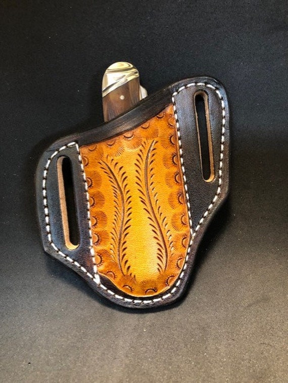 Tooled Wheath Sheath for the Trapper Style Knives | Etsy