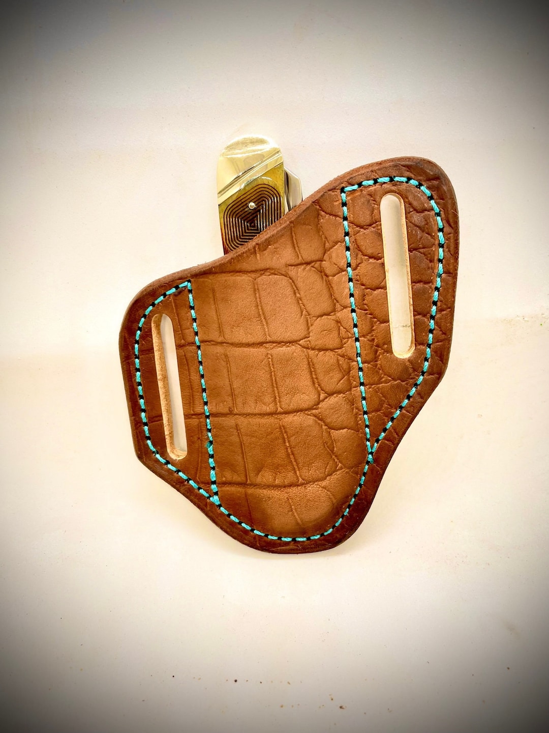 Alligator Print Bison Brown Trapper Knife Sheath - Etsy