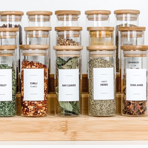 Spice Label Set Design 26 White - Etsy