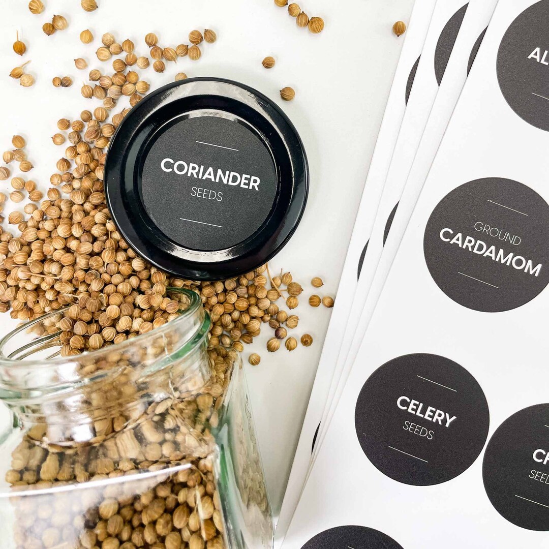 Spice Jar Label Set - Design 26 - Round - Etsy