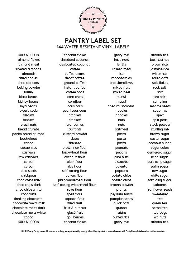 Pantry Label Set Design 26 Black - Etsy