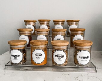 75ml Bamboo Spice Jar Bundle 15 Jars Bamboo Step Spice Label Set - Etsy