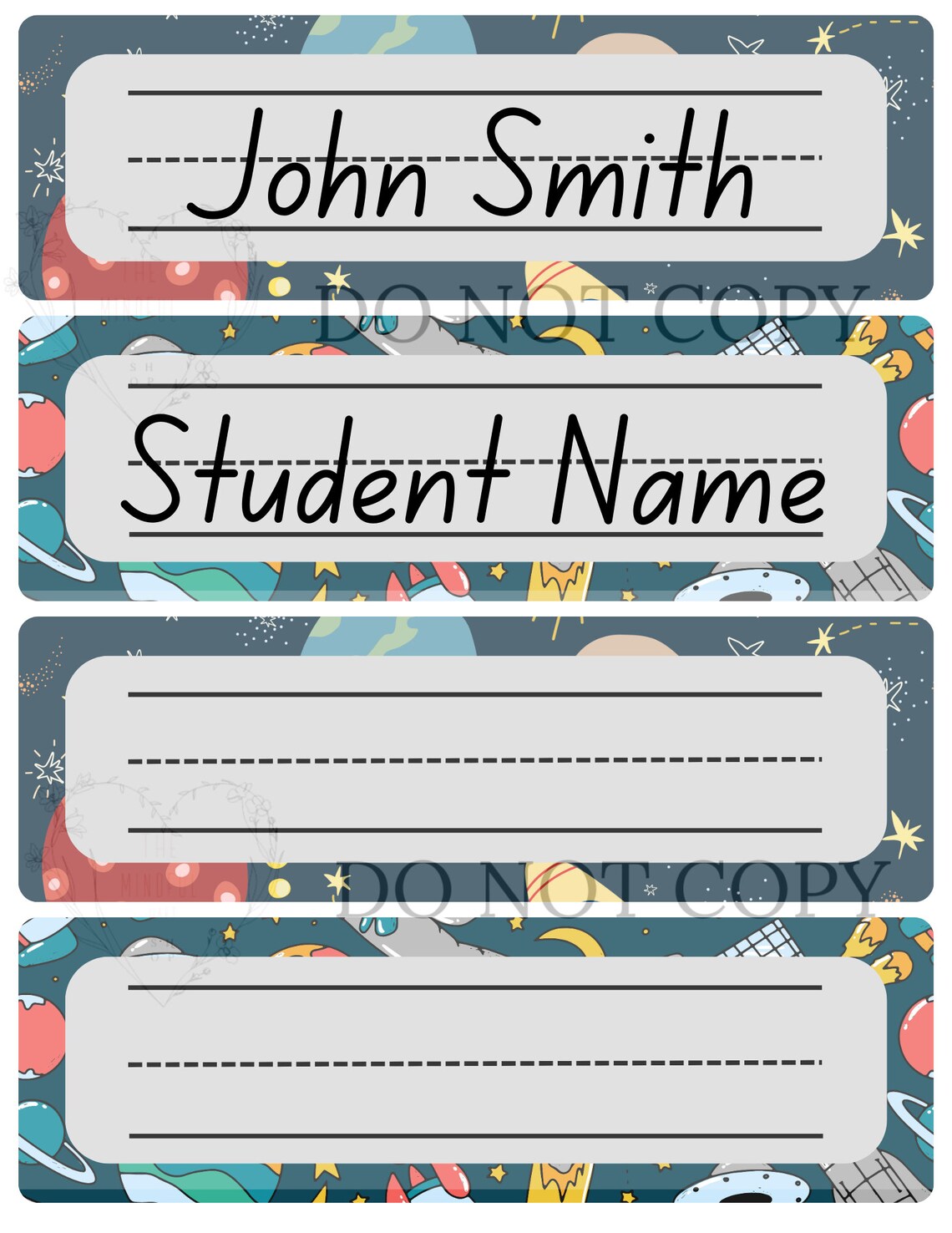 Space Themed Student Desk Name Badges - Etsy