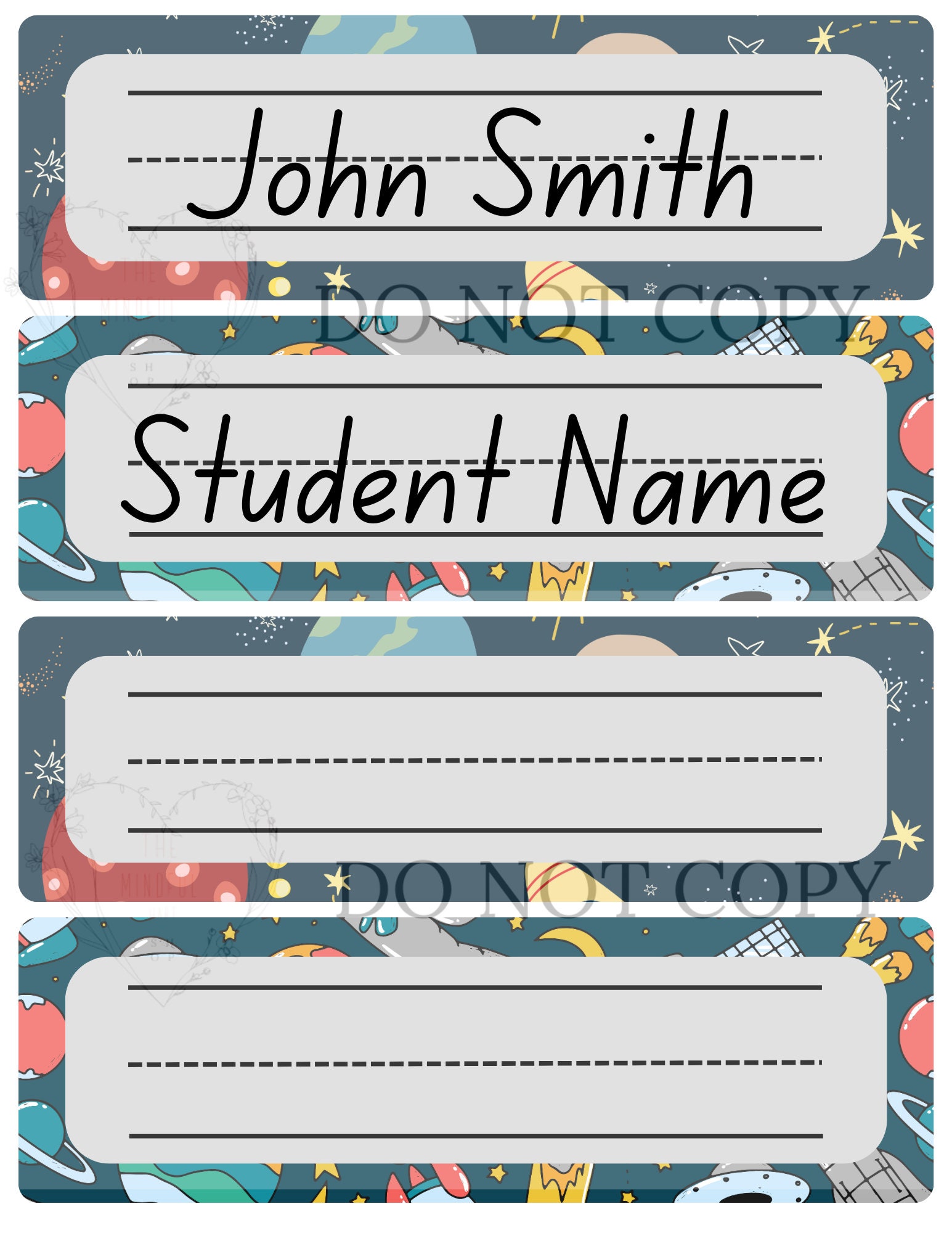 Space Themed Student Desk Name Badges - Etsy