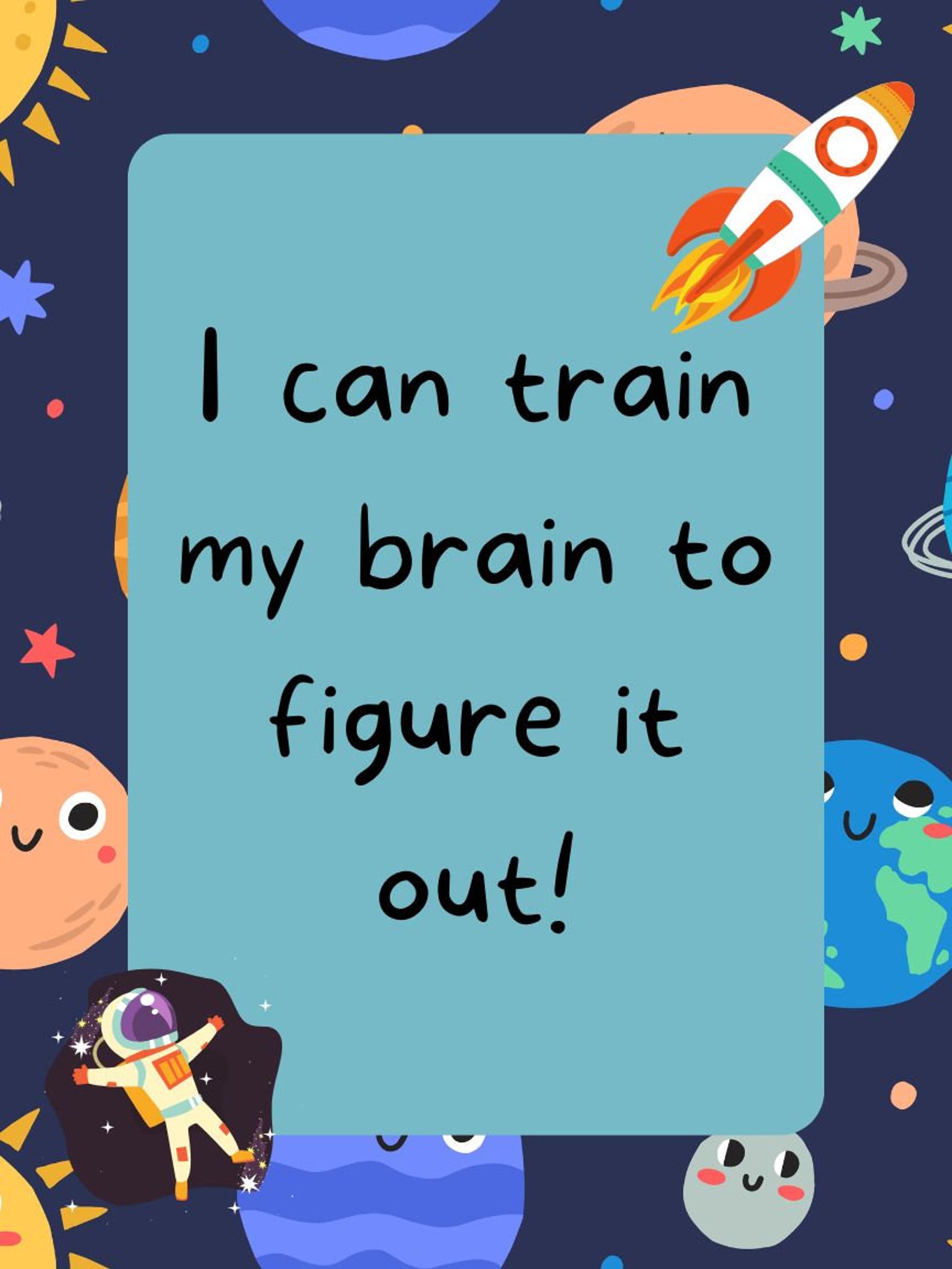 Growth Mindset Space Posters DIGITAL FILE ONLY - Etsy