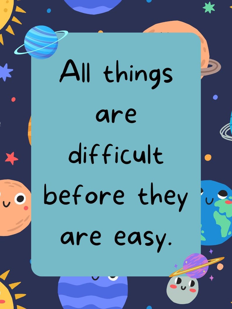 Growth Mindset Space Posters DIGITAL FILE ONLY - Etsy