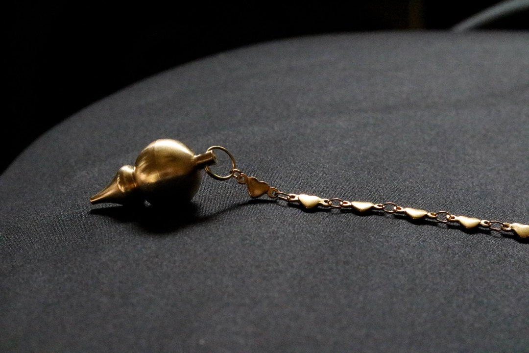 Golden Hearts Pendulum , Handmade Metal Pendulums, Spiritual Tools for ...
