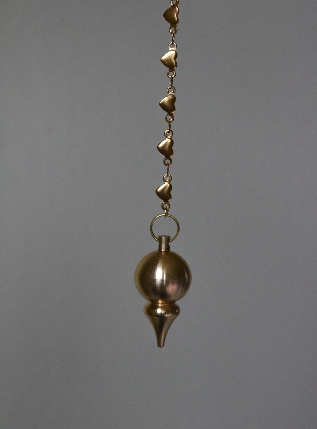 Golden Hearts Pendulum , Handmade Metal Pendulums, Spiritual Tools for ...