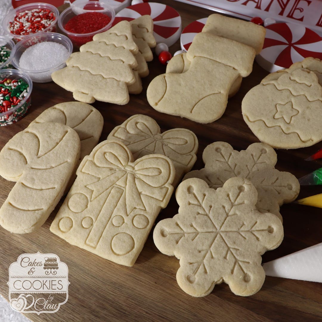 Stamped Sugar Cookies, Holiday DIY Decorating, Unfrosted - Etsy