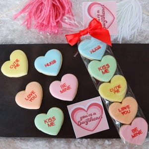 Sweetheart Conversation Hearts Mini Cookies in Sleeves, Valentine's Day ...