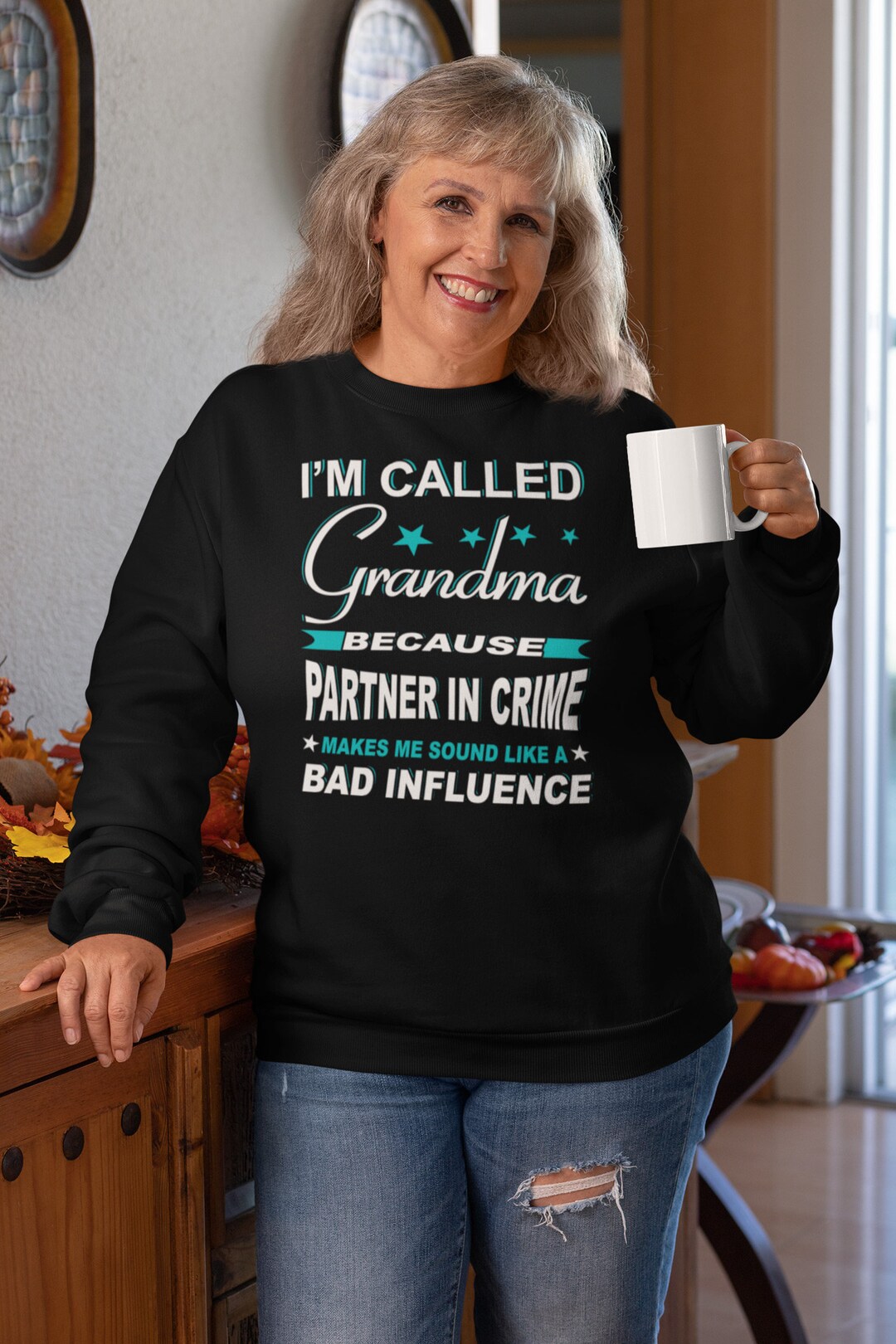 Funny Grandma Sweatshirt: Partner in Crime, Bad Influence - Etsy