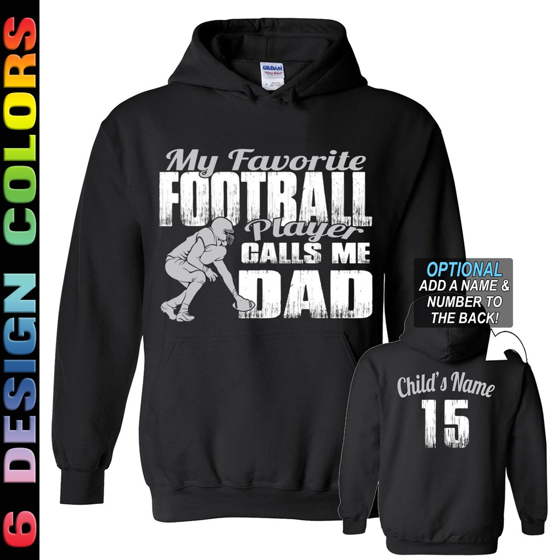 Football dad hoodie My favorite football player calls me dad | Etsy