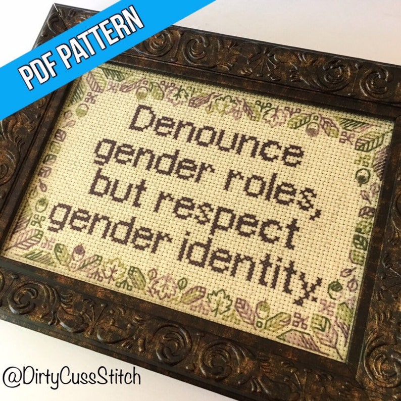 Gender Rules Cross Stitch Pattern PDF - Etsy