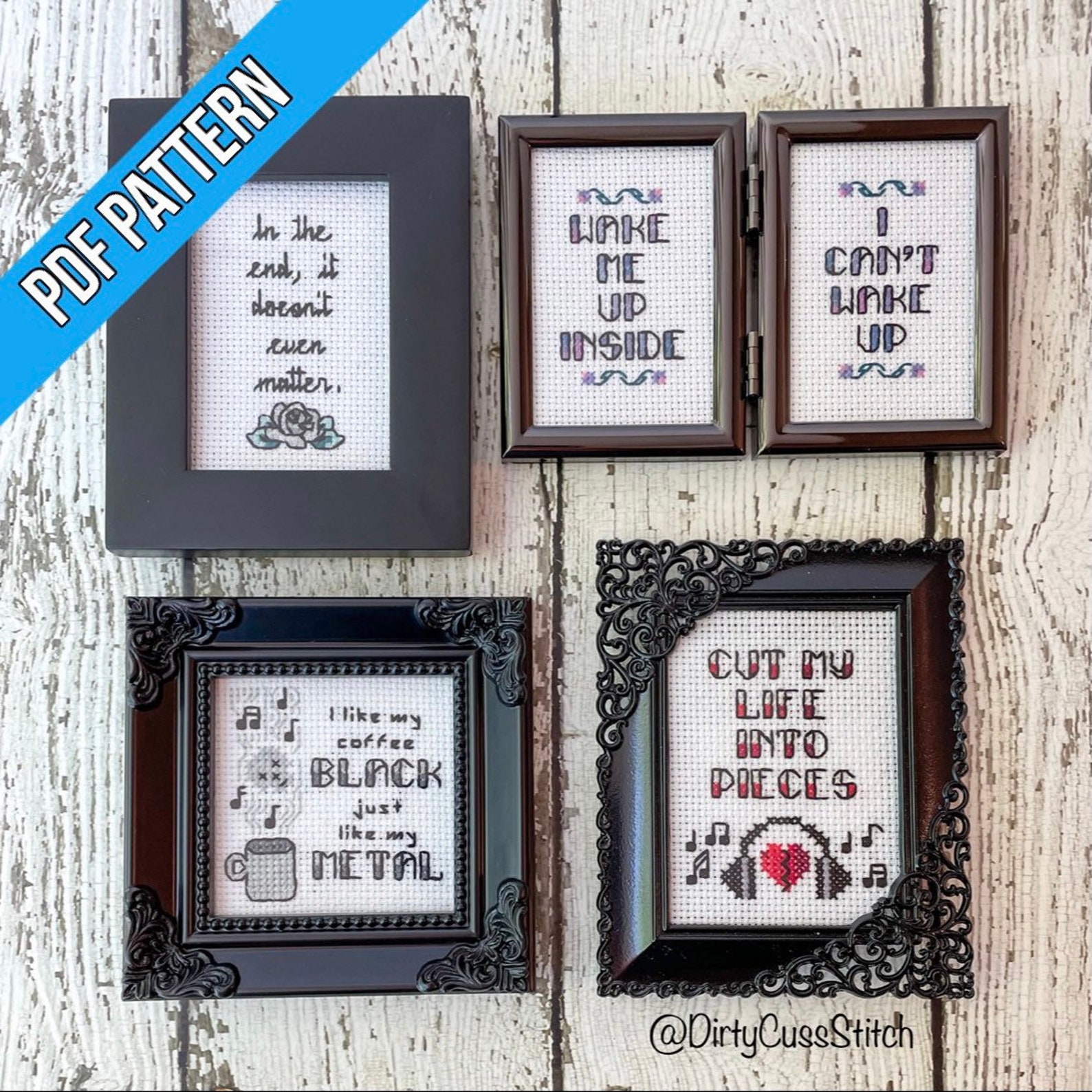 The Nostalgic Millennial: Rock Edition, Mini Cross Stitch Pattern PDF ...