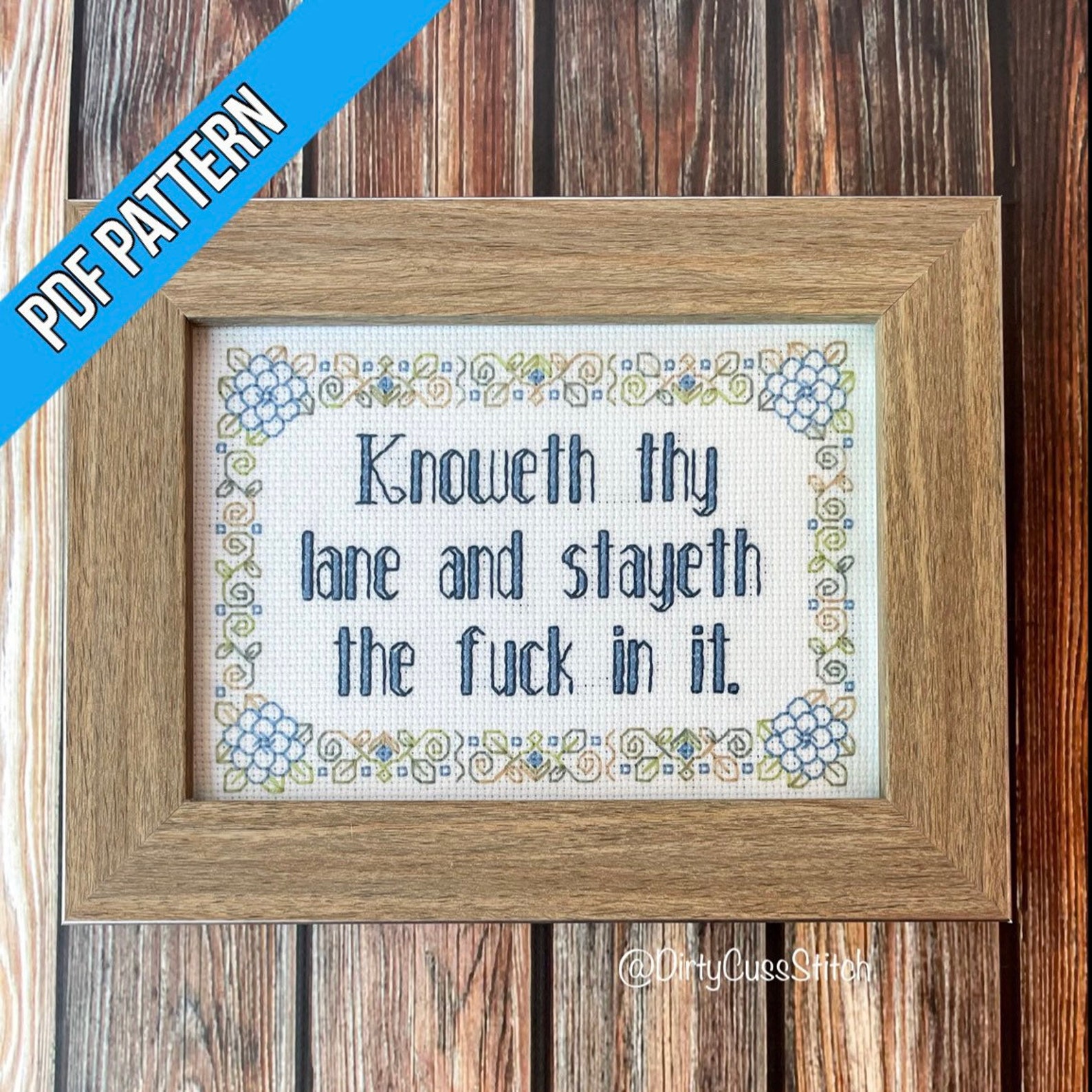 Knoweth Thy Lane Cross Stitch PDF Pattern | Etsy