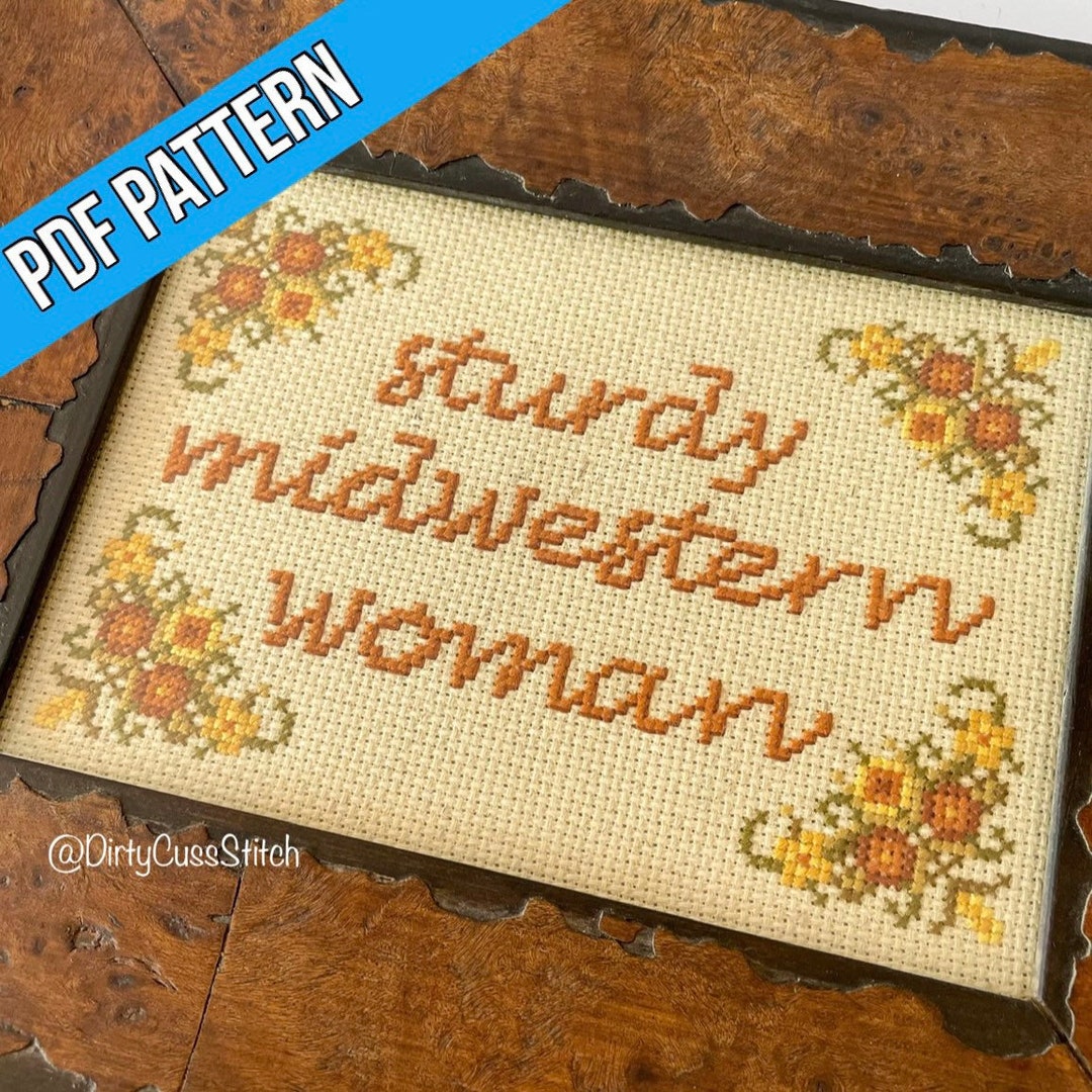 Sturdy Midwestern Woman Cross Stitch Pattern PDF - Etsy