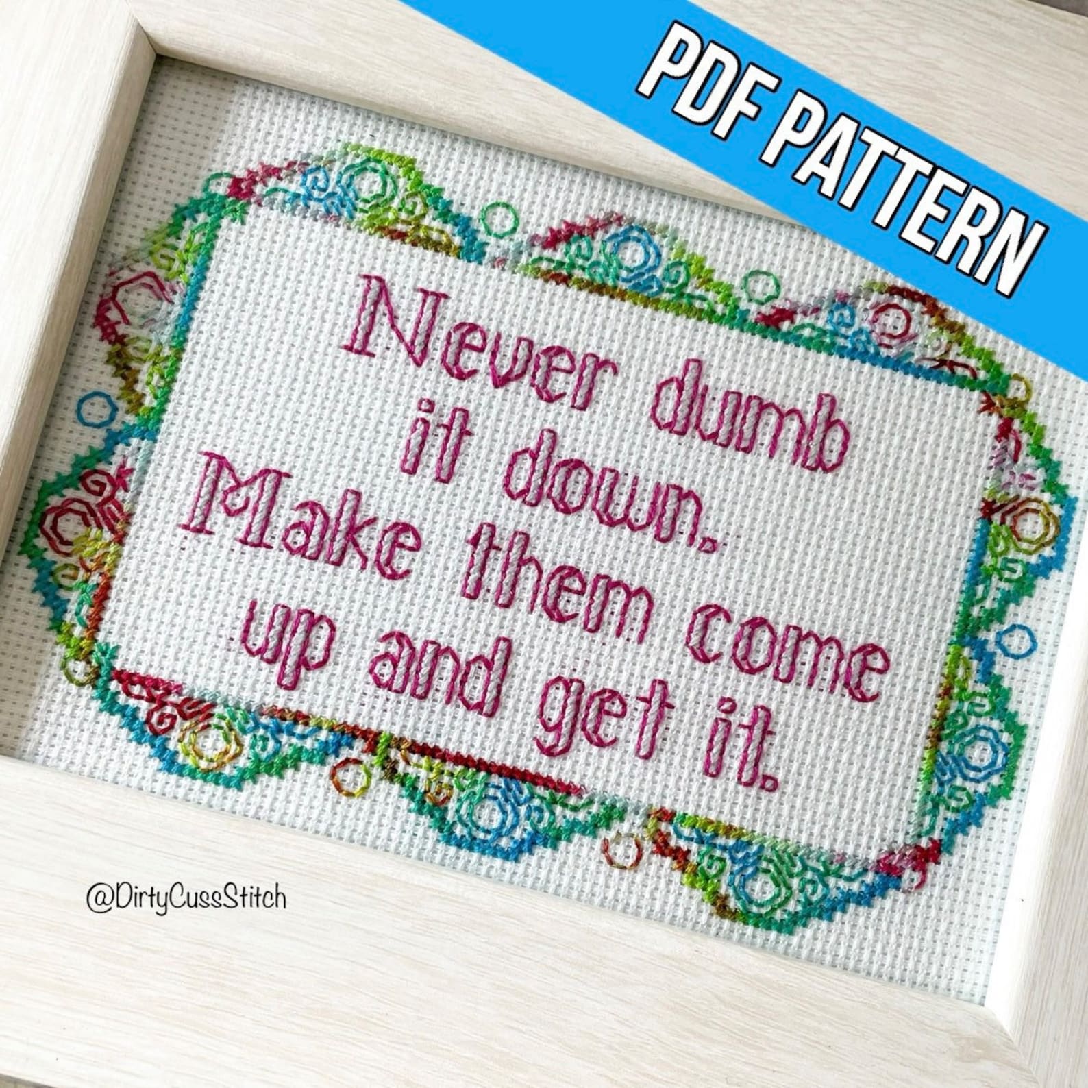 Never Dumb It Down Cross Stitch Pattern PDF - Etsy