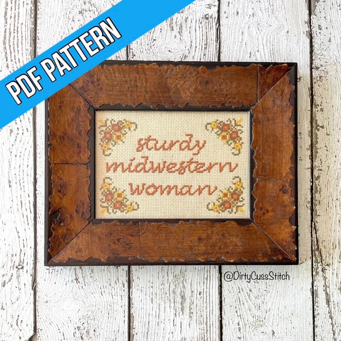 Sturdy Midwestern Woman Cross Stitch Pattern PDF - Etsy