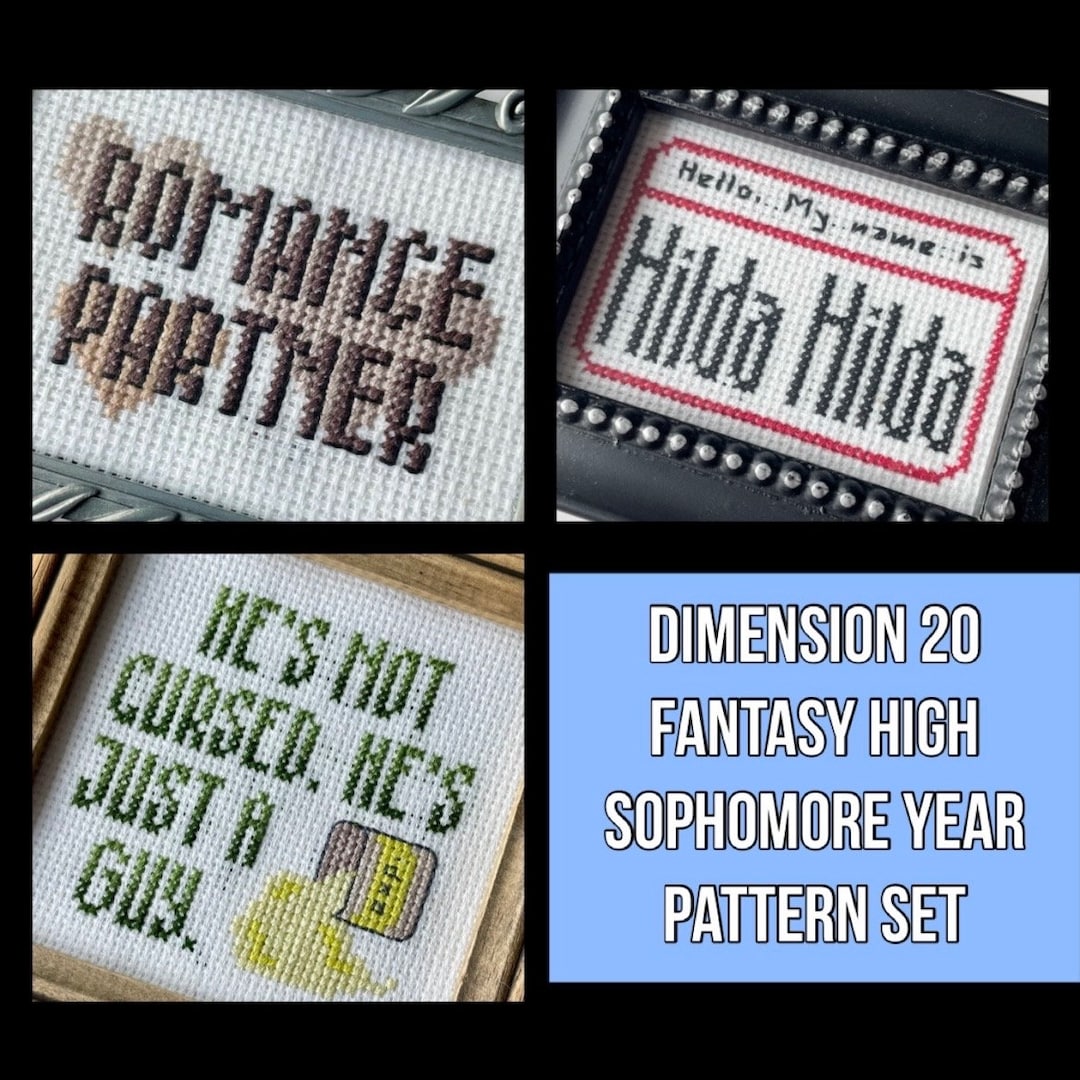 Dimension 20 Fantasy High Sophomore Year Mini Cross Stitch Pattern Set PDF - Etsy