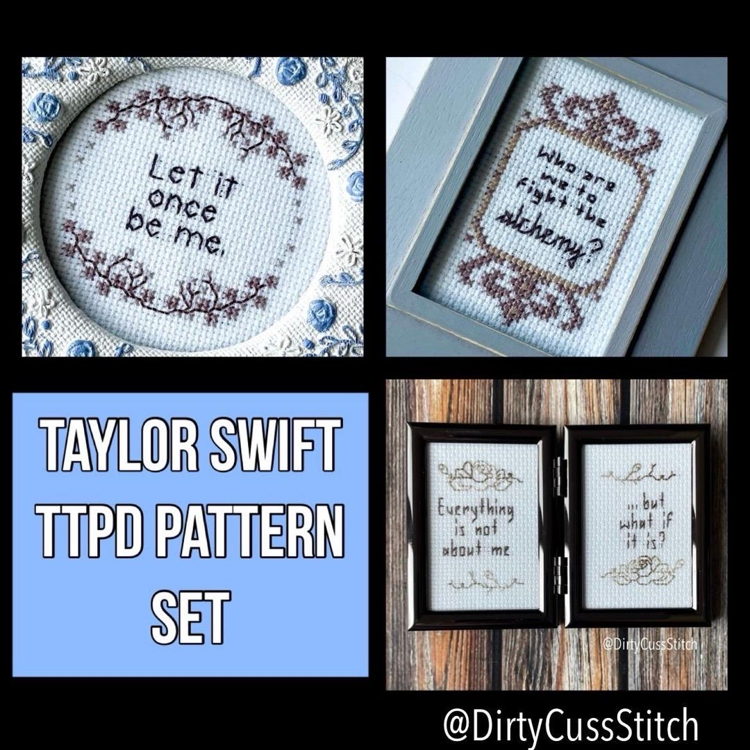 Taylor Swift TTPD Mini Cross Stitch PDF Pattern Set - Etsy