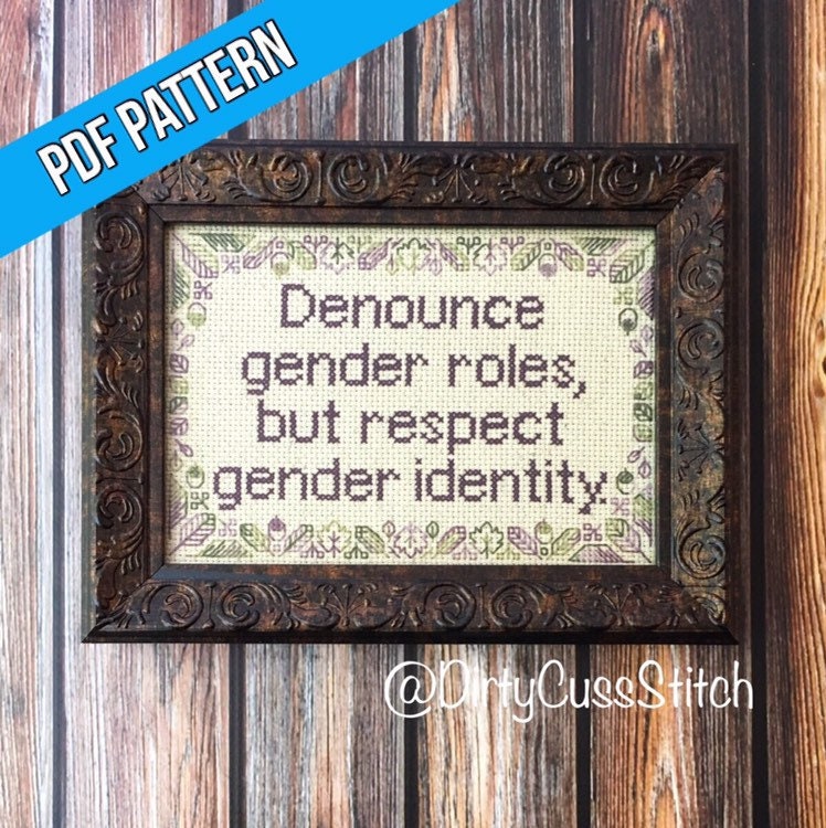 Gender Rules cross stitch pattern PDF | Etsy