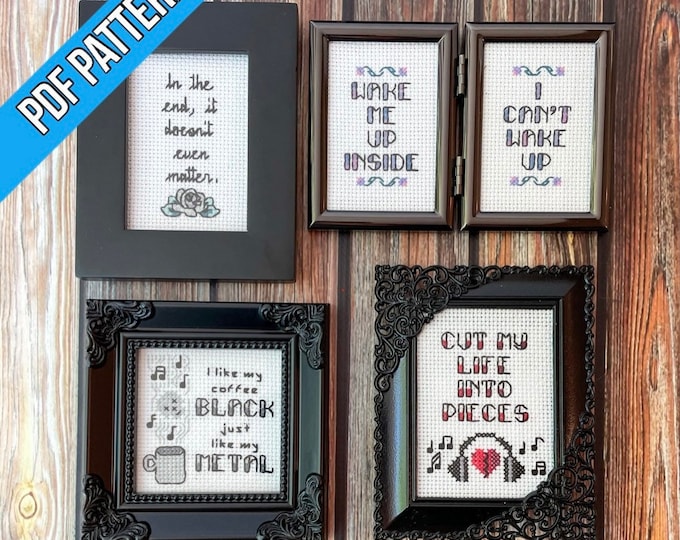 The Nostalgic Millennial: Rock Edition, Mini Cross Stitch Pattern PDF ...