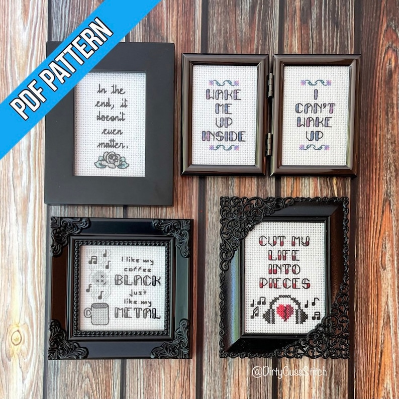The Nostalgic Millennial: Rock Edition, Mini Cross Stitch Pattern PDF ...