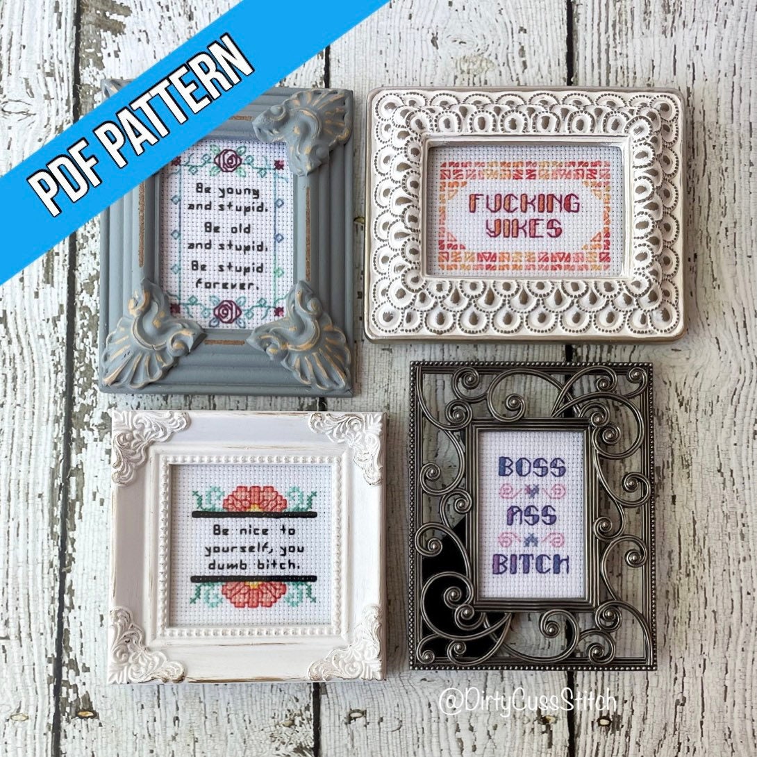 Sassy Stitches GROUP TWO Mini Cross Stitch PDF Pattern Set - Etsy