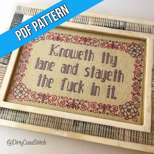 Knoweth Thy Lane Cross Stitch PDF Pattern - Etsy