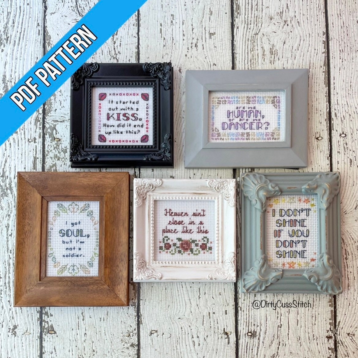 The Killers Lyric Inspired Mini Cross Stitch PDF Pattern Set - Etsy