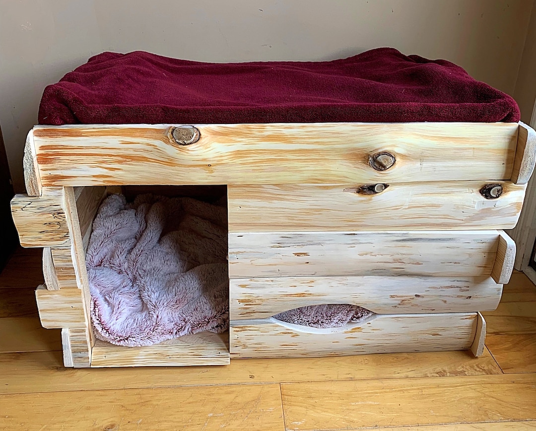 Rustic Cat House, Cat Cave, Cat Condo, Cat Furniture, Cat Bed, Cat Home ...