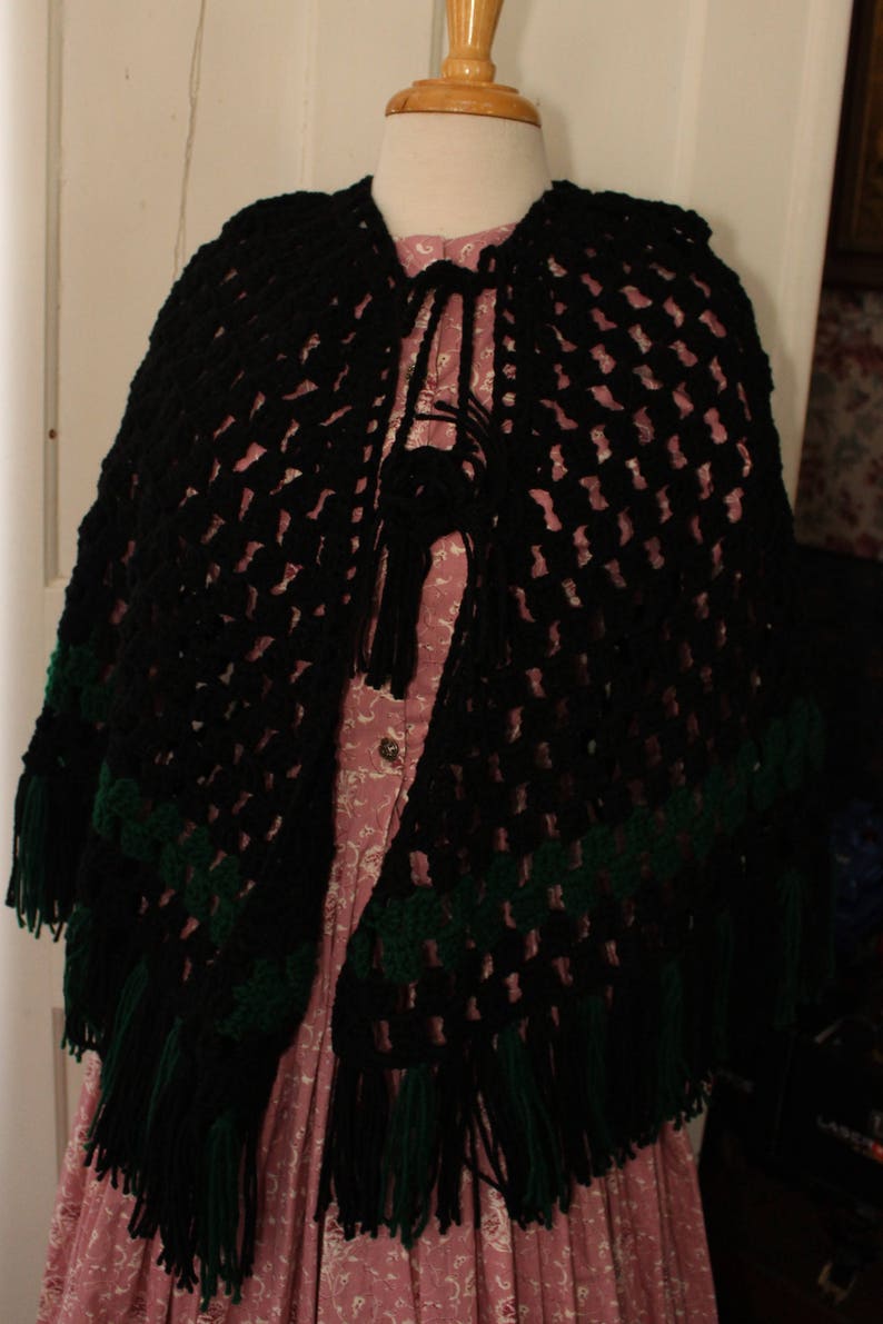 Victorian Attire Civil War Costume Hand Crochet One Sz Shawl - Etsy