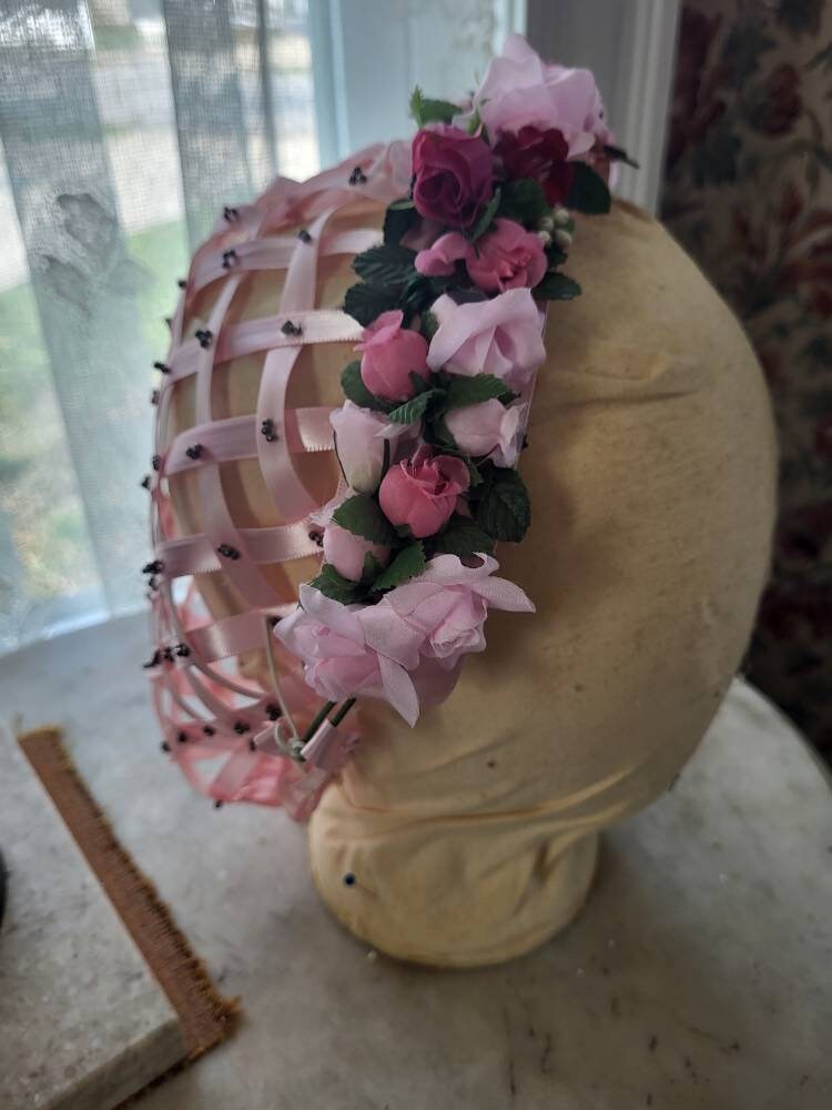 Victorian Beaded Ribbon Hairnet Civil War Accessory Hair 1860s Item New ...