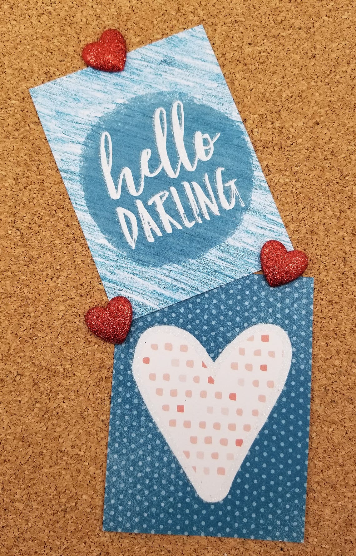 Red Glitter Hearts Decorative Push Pins, Set of 10, Glitter Push Pins ...