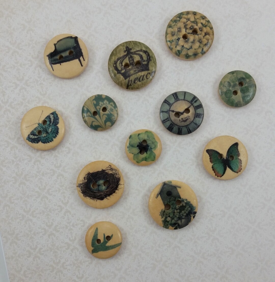 CLEARANCE Vintage-style Decorative Wooden Push Pins Set of - Etsy