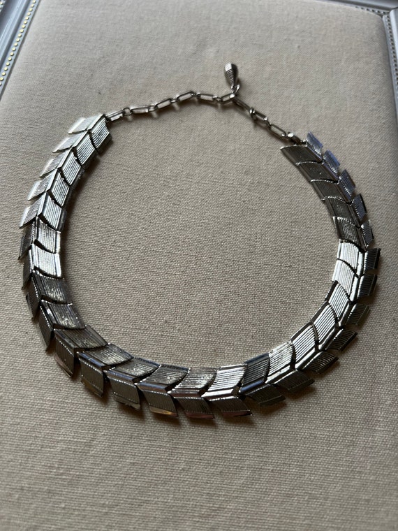 Vintage statement necklace silver - Gem