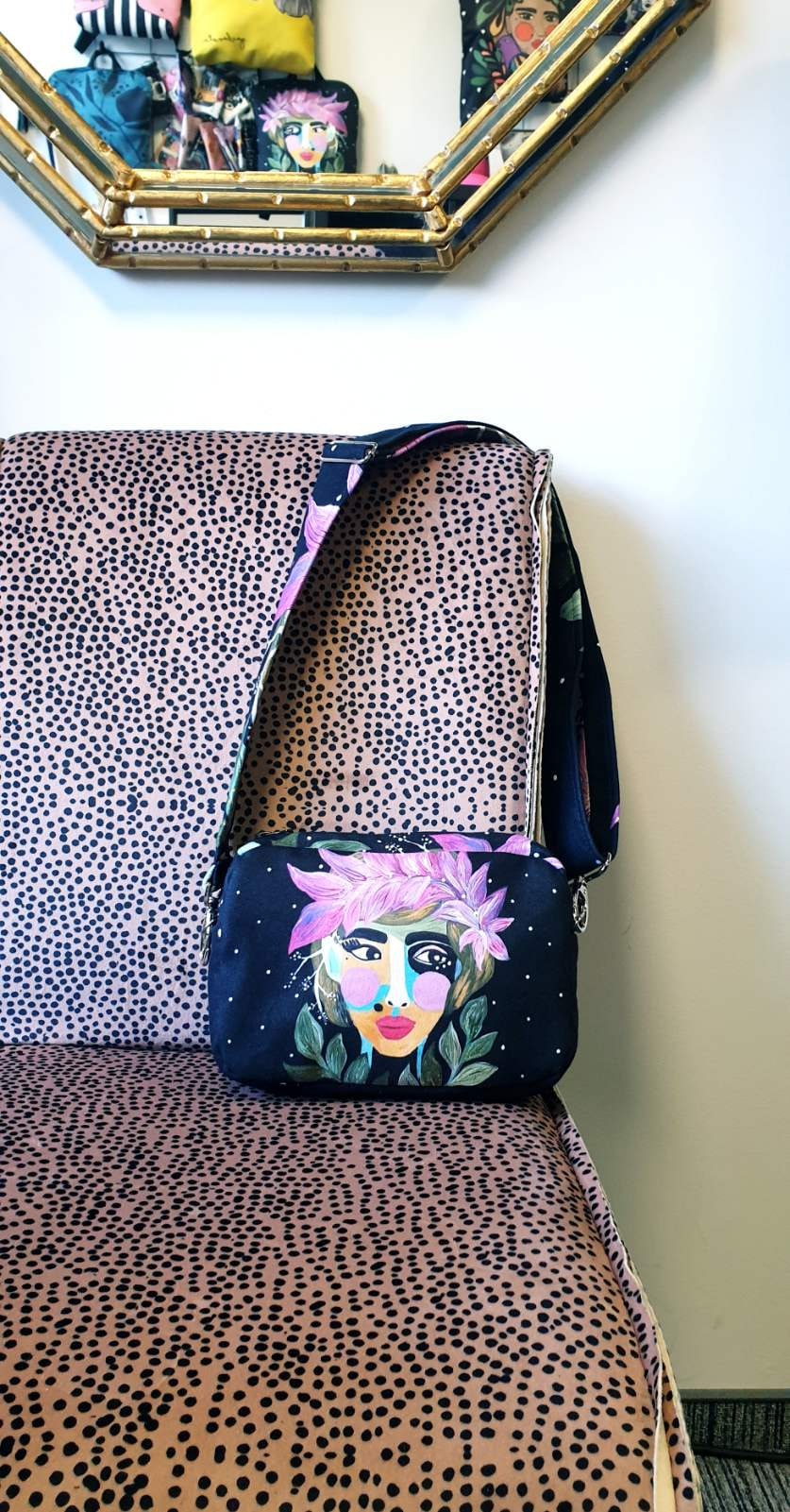 Unique shoulder bag small & black crossbody purse / Art | Etsy