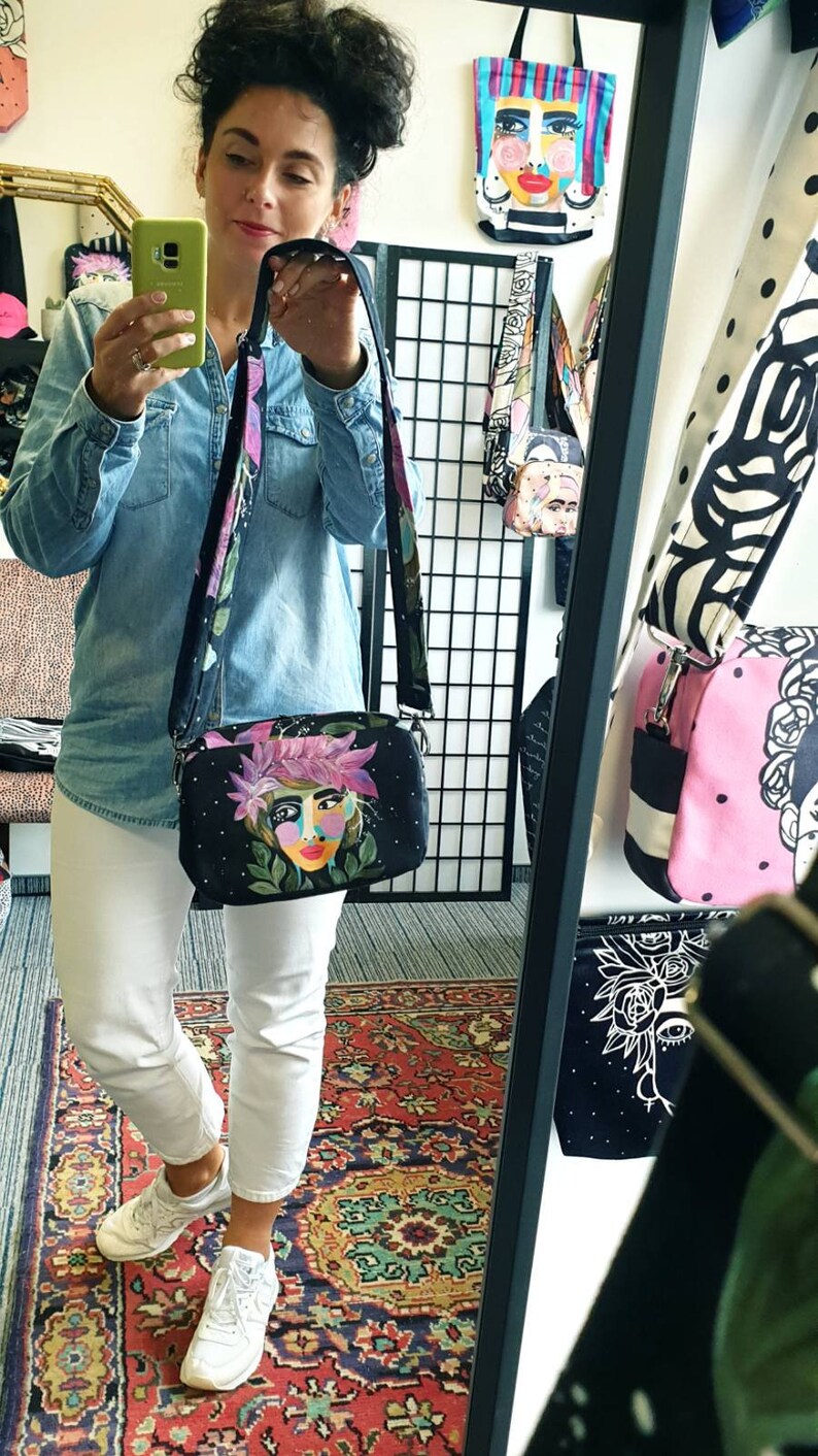 Unique Shoulder Bag Small & Black Crossbody Purse / Art - Etsy