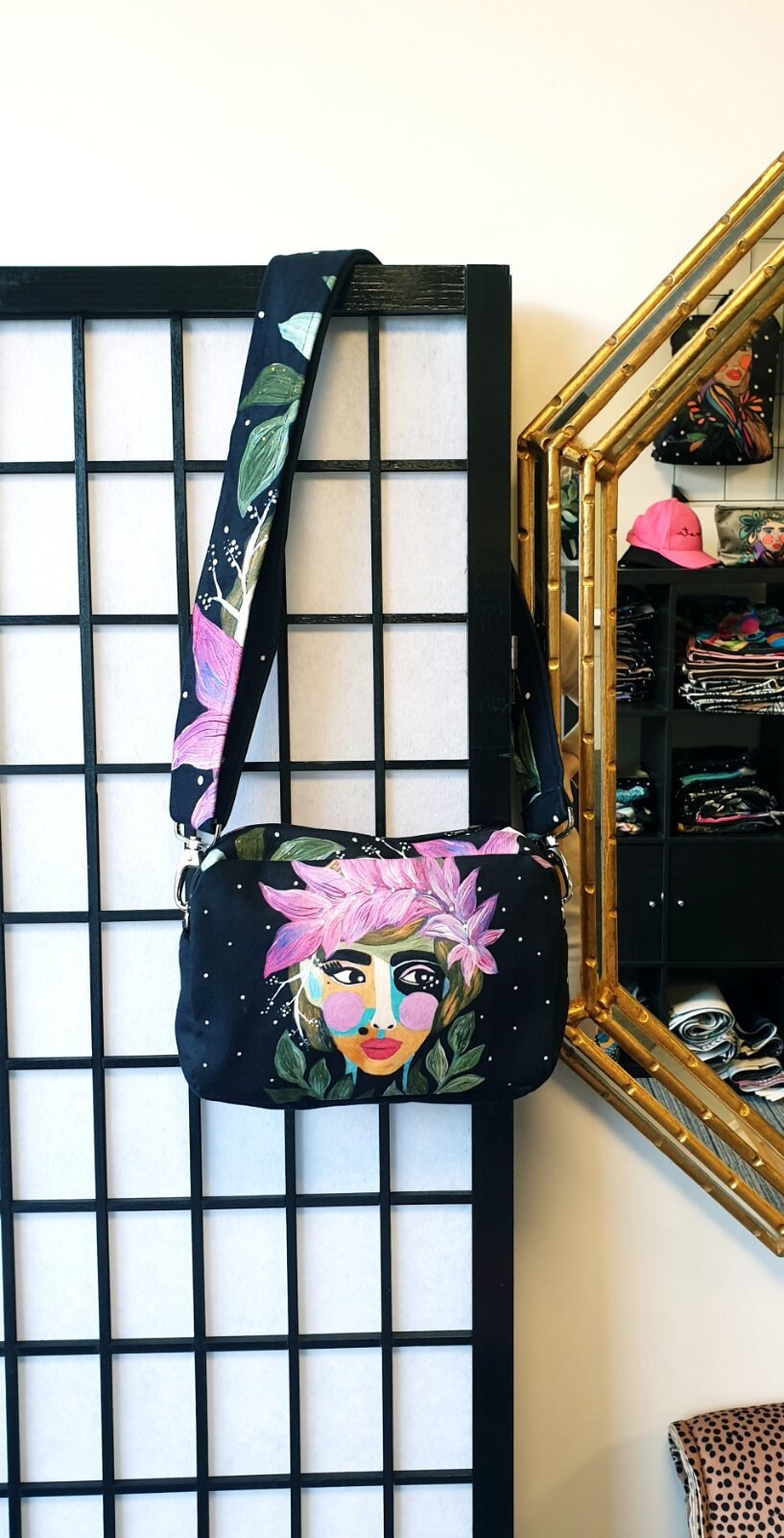 Unique shoulder bag small & black crossbody purse / Art | Etsy