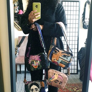 Unique Shoulder Bag Small & Black Crossbody Purse / Art - Etsy